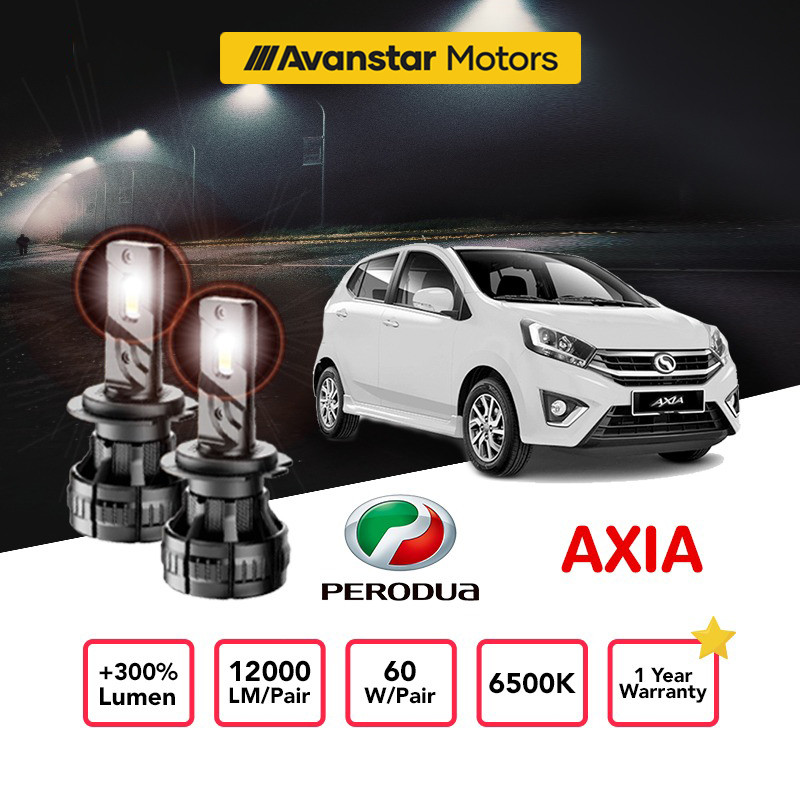 [PERODUA] Axia 1 Year Warranty Car LED Headlight Bulb H4 H8/H11 9005 ...