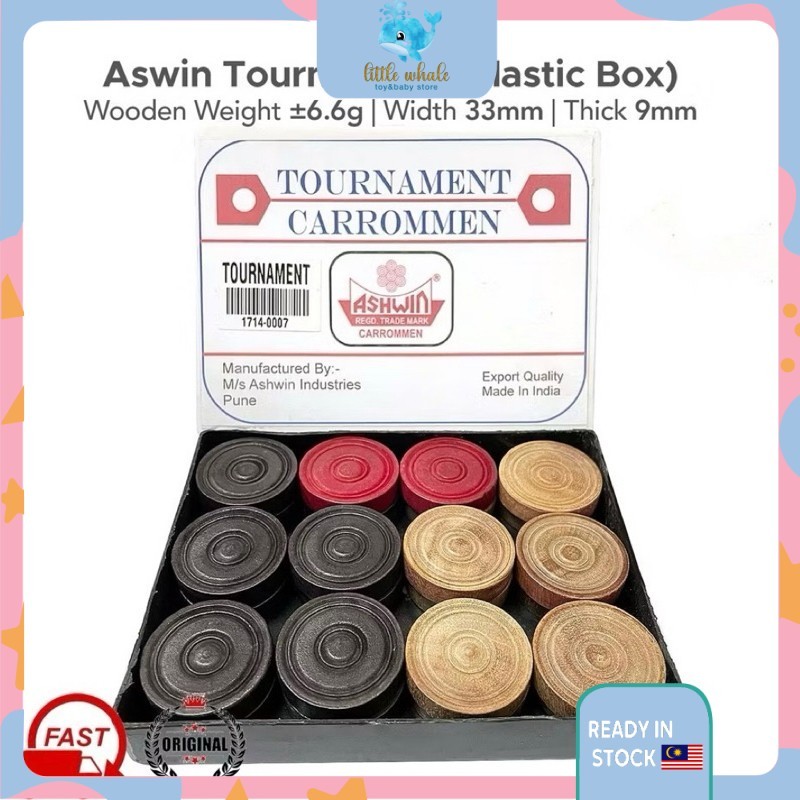 🐳ASHWIN Carrom Seed Wood Men French and Tournament Export Quality 100 ...