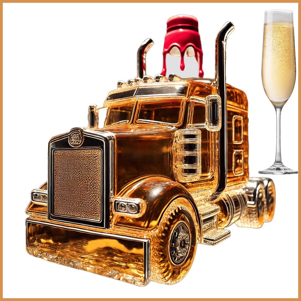 Bourbon Decanter Whiskey Container Half Truck Decor 375ml Vintage ...