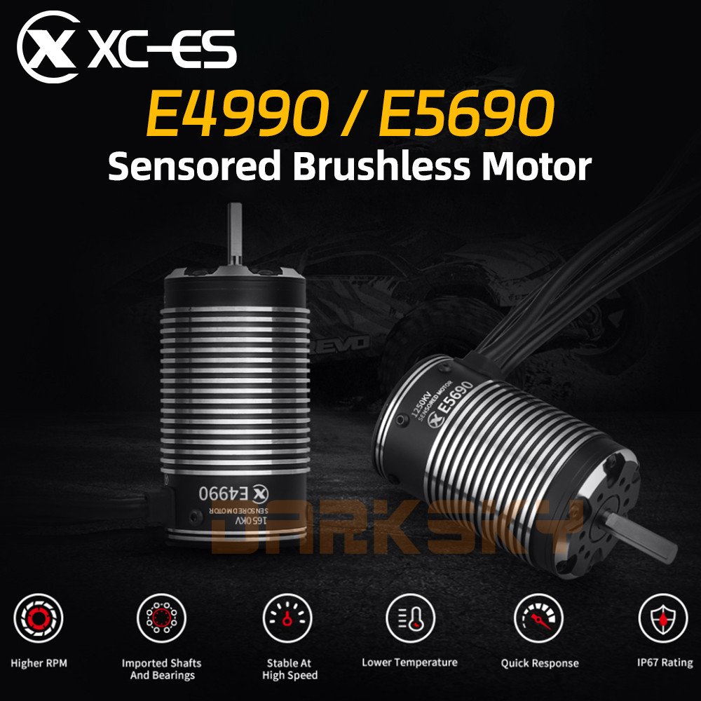 XC-ESC E4990 1650KV E5690 1250KV Sensored Brushless Motors 3-8S for 1/6 1/7 RC Model On-road Car ...