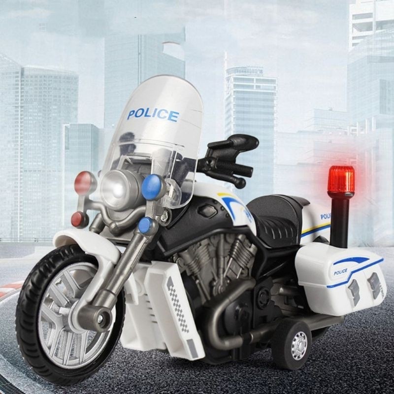 🇲🇾🇲🇾Police Motorcycle🏍️🛵 Motorcycle Toy Pull Back Inertial Motorbike ...