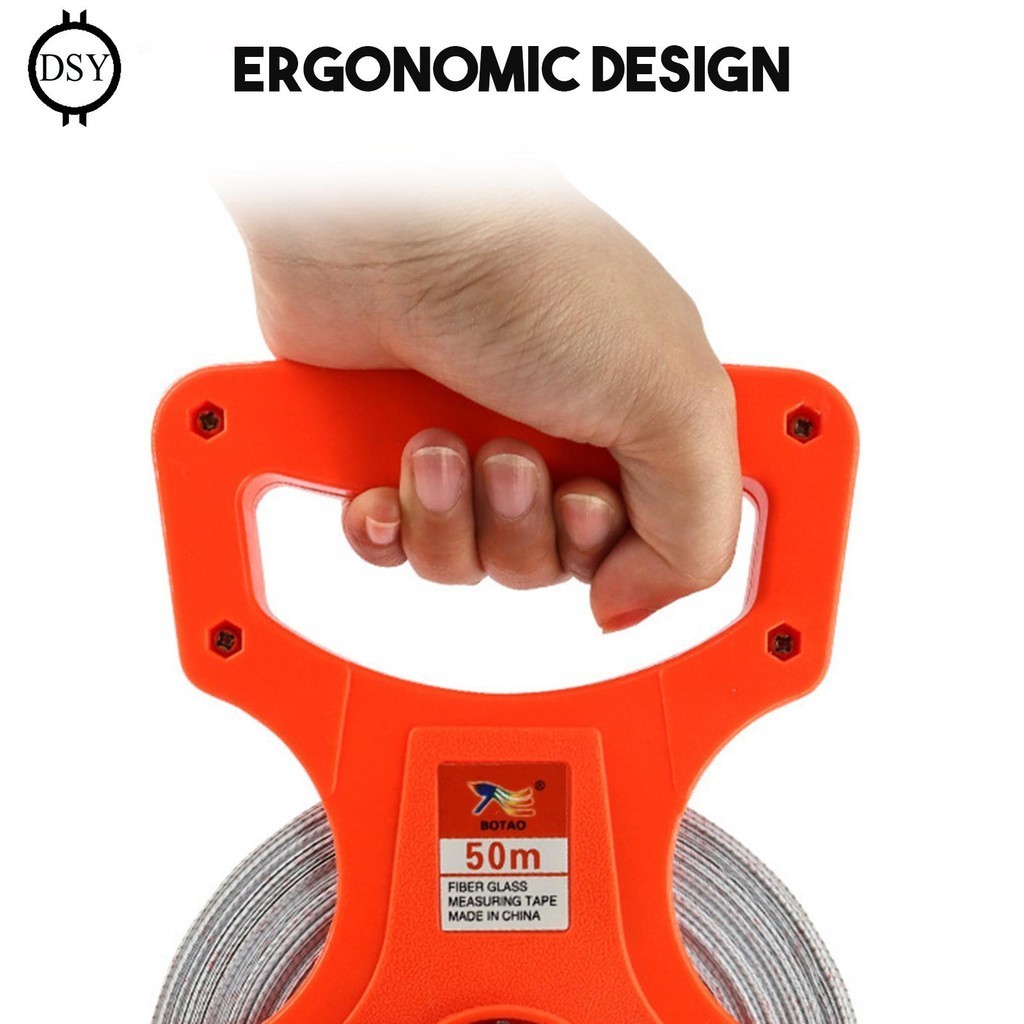 20 Meter Fiberglass Tape Measure with Hand Crank Dual Sided Measuring ...