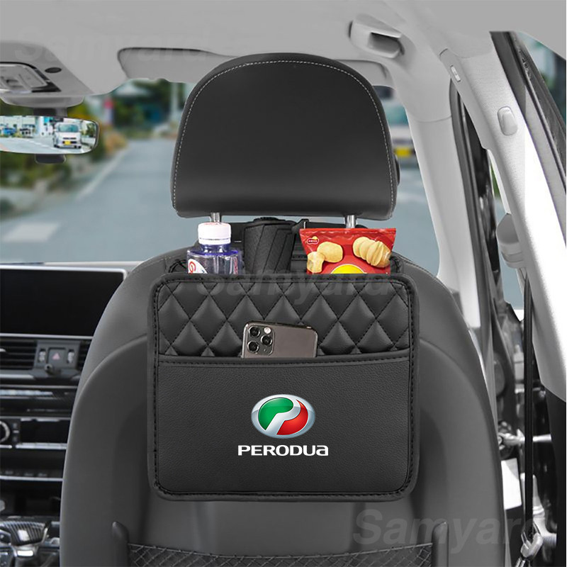Leather Car Seat Back Storage Organizer Multi-Pocket Storage Bag For ...