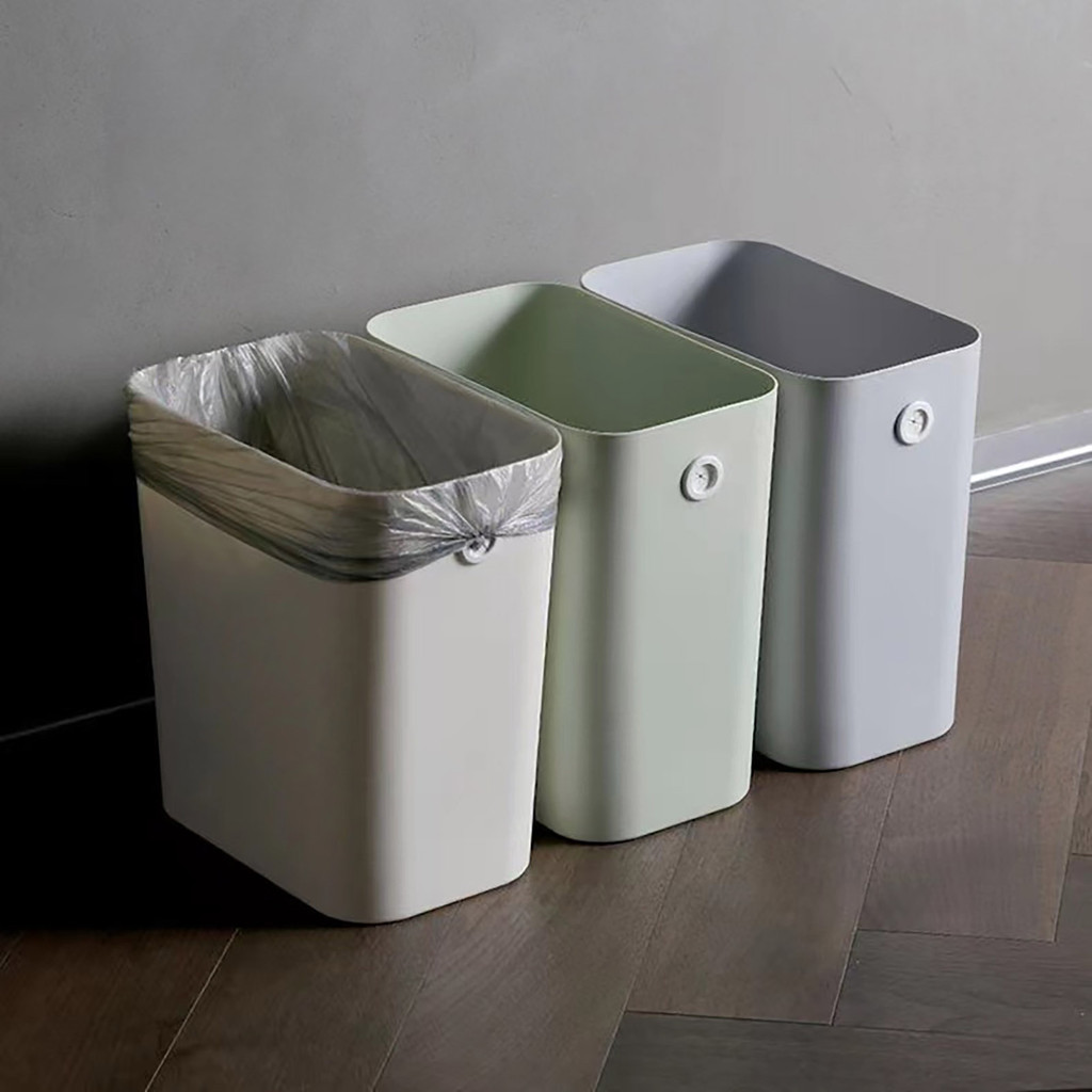 TSqy_ Bathroom Gap Trash Can Uncovered Narrow Plastic Waste Basket with ...