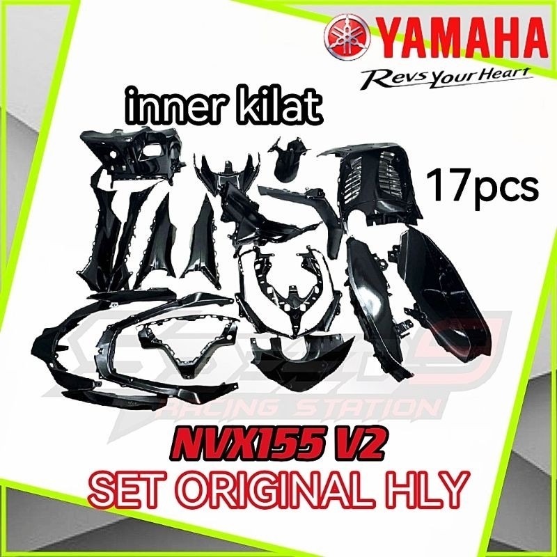 hitam kilat cover inner set LC135 V4 - V7 NVX155 v1 v2 bright black 2K ...