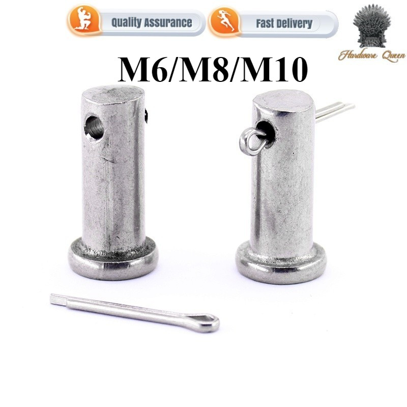 [QO] M6/m8/m10 SUS304 Stainless Steel Pin Shaft Fixed Pin Nail Shaft ...