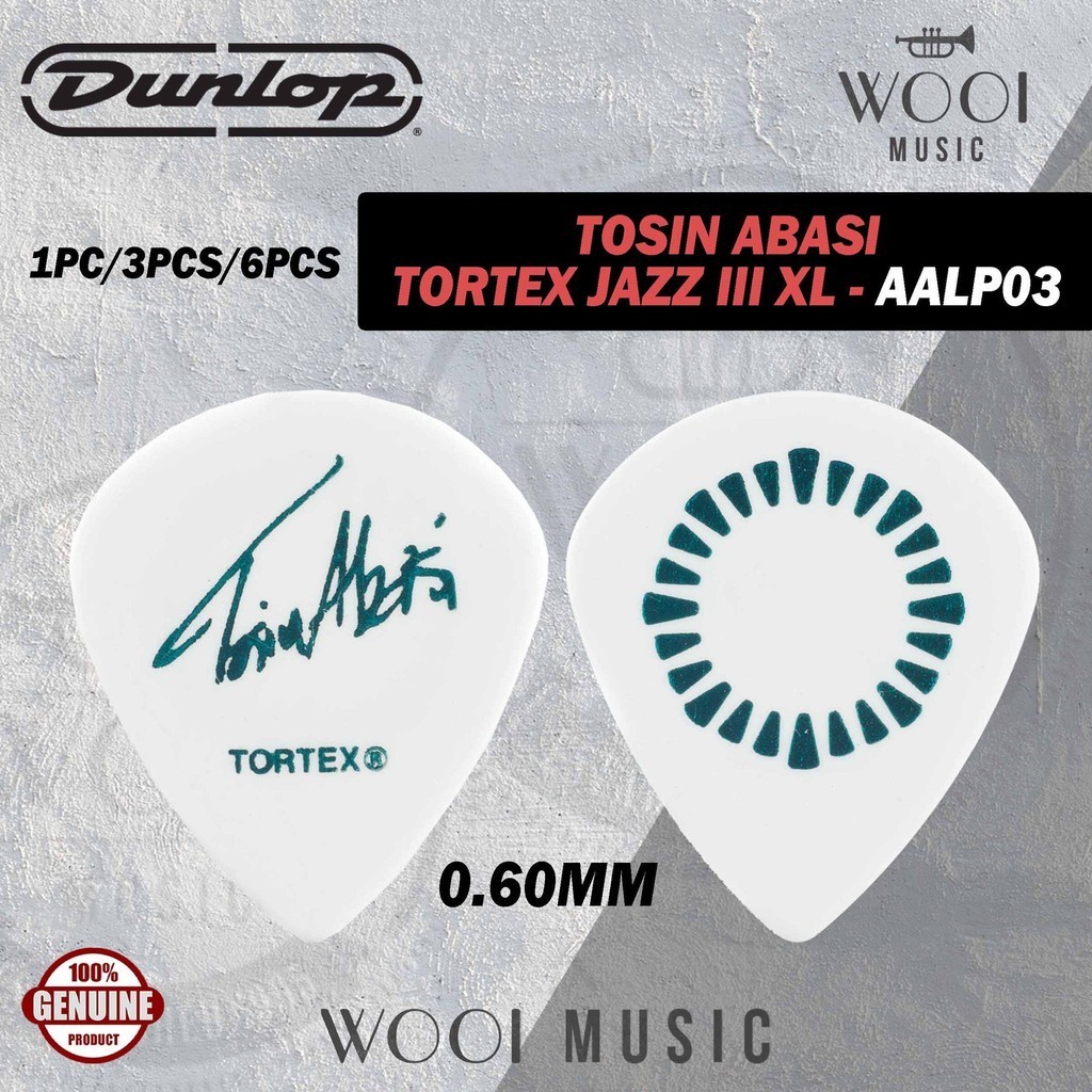 Jim Dunlop AALP03 0.6mm Tosin Abasi Tortex Jazz III XL Guitar Pick ...