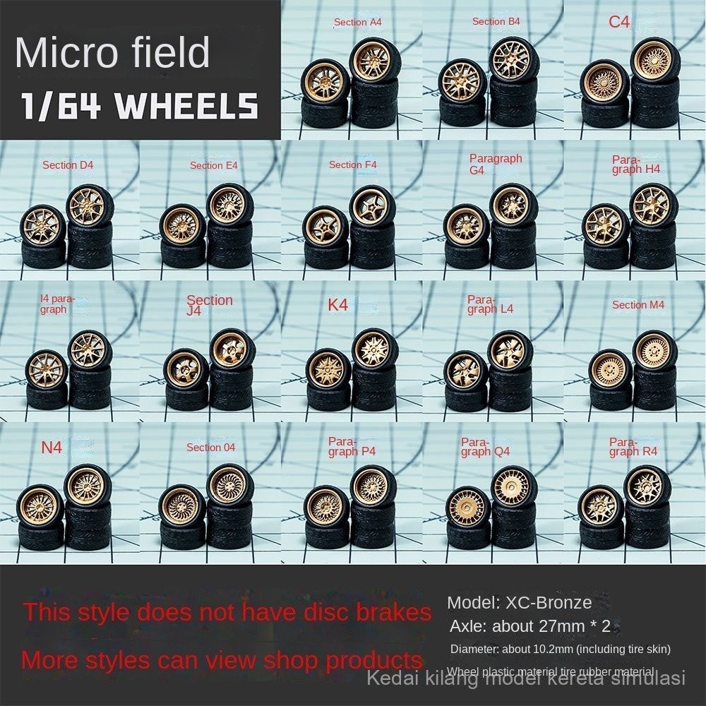 Roda model kereta 1/64 sesuai untuk roda panas mini tayar getah edisi ...