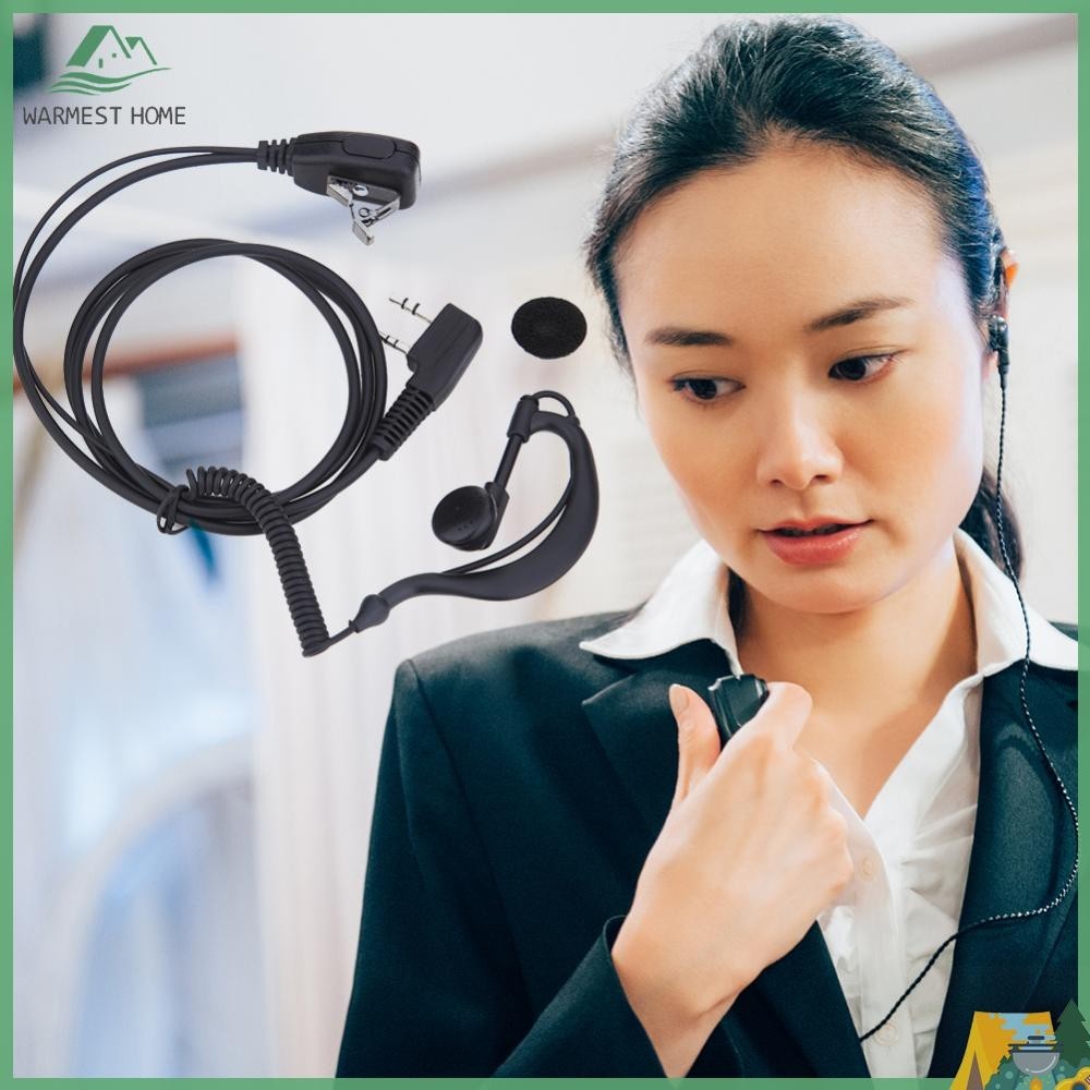 {Warm} 1-10pcs 100cm Earpiece Headset PTT MIC 2 PIN Ear Hook Walkie ...