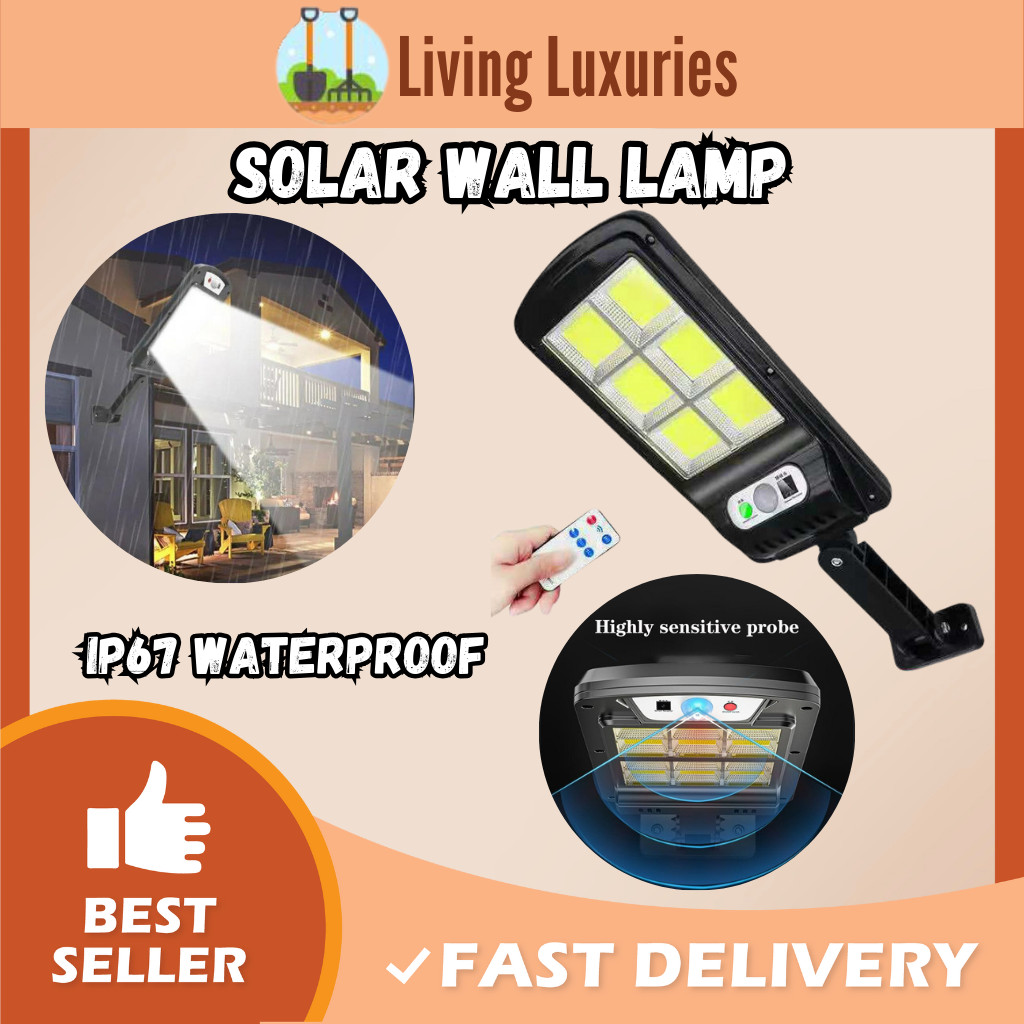 Outdoor Wireless Solar Light Motion Sensor Waterproof IP67 with Remote ...