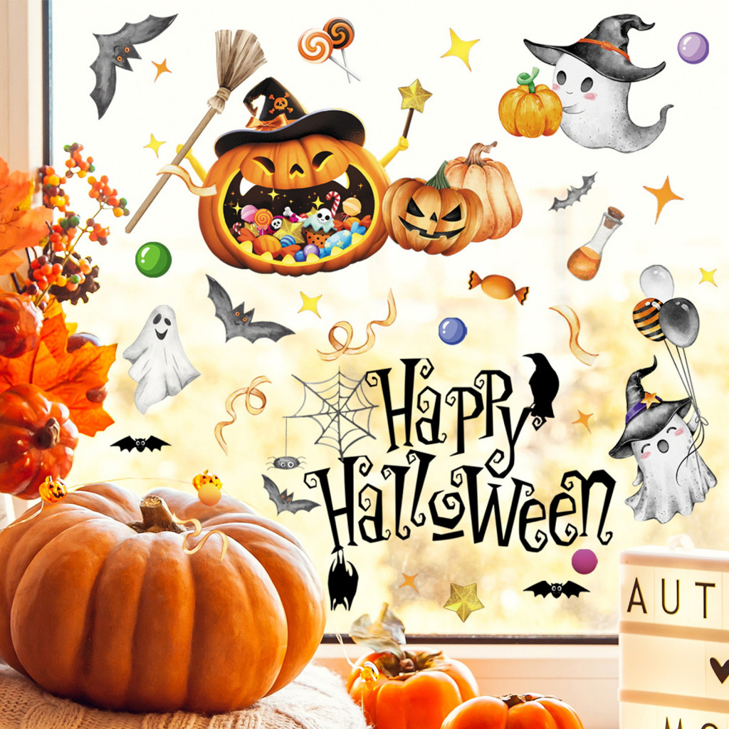 Halloween Silhouettes Humid Environment Window Stickers Spooky ...