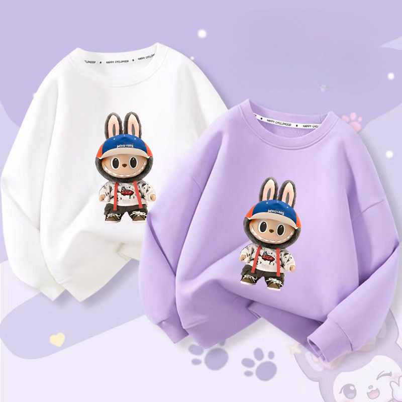Spring Autumn Kawaii Anime Labubu New Children Long Sleeve Shirt Cute ...