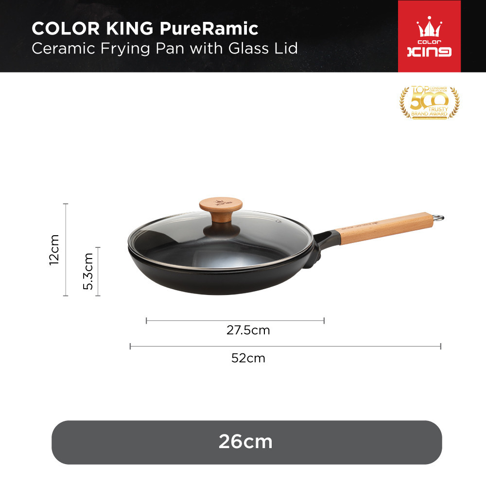 Color King PureRamic Ceramic Frying Pan (26cm)/ Non-coating pan/ No ...