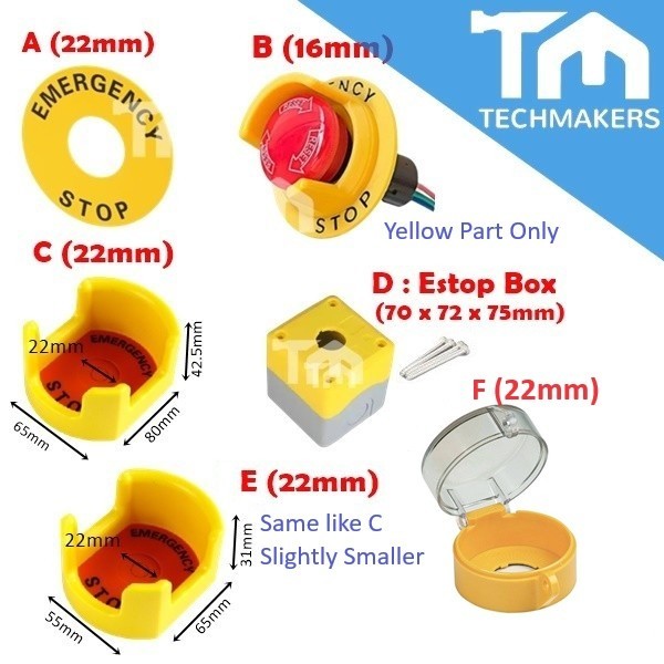 22mm/16mm Emergency Stop E-Stop Switch Protection Seat Button Cover/Box ... 22mm/16mm Emergency Stop E-Stop Switch Protection Seat Button Cover/Box ...