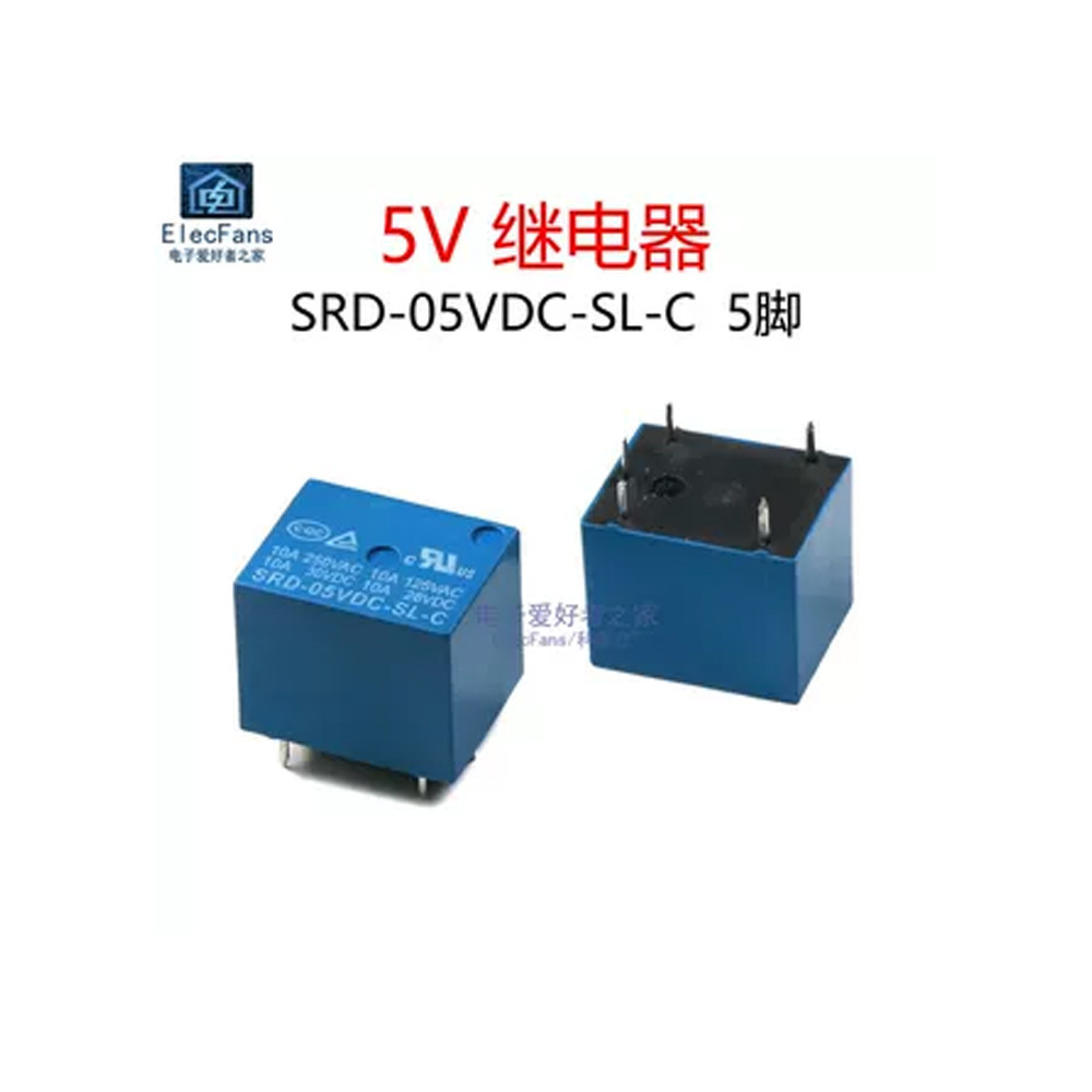 Srd-05vdc-sl-c 5 Pin 5V Small DC Relay 250V 10A Compatible T73 Relay ...