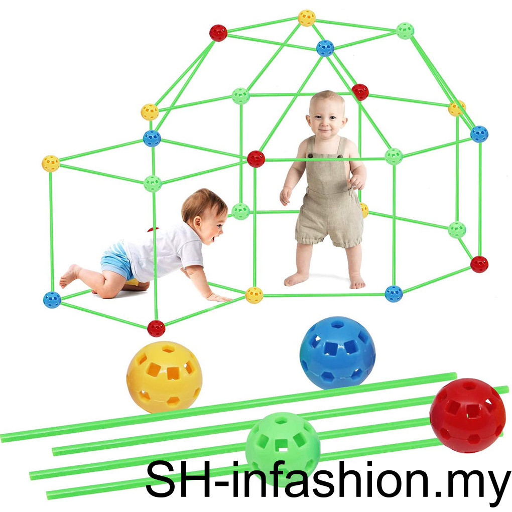 Fort Building Kit DIY Educational Construction Castle Children Tent ...