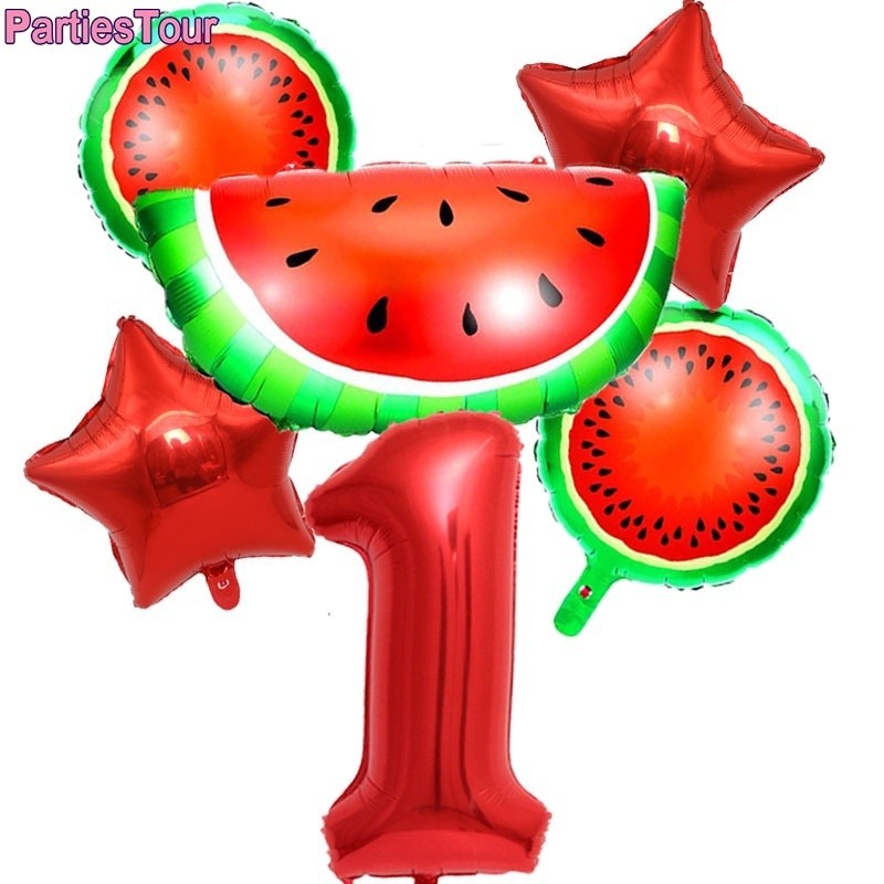 6pcs Watermelon Fruit Air Balloons for Summer Themed cocomelon boy JOJO ...