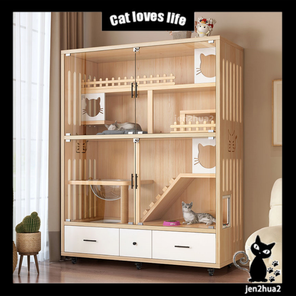 Luxury cat house cat villa cat cabinet cat bed free space cat house ...