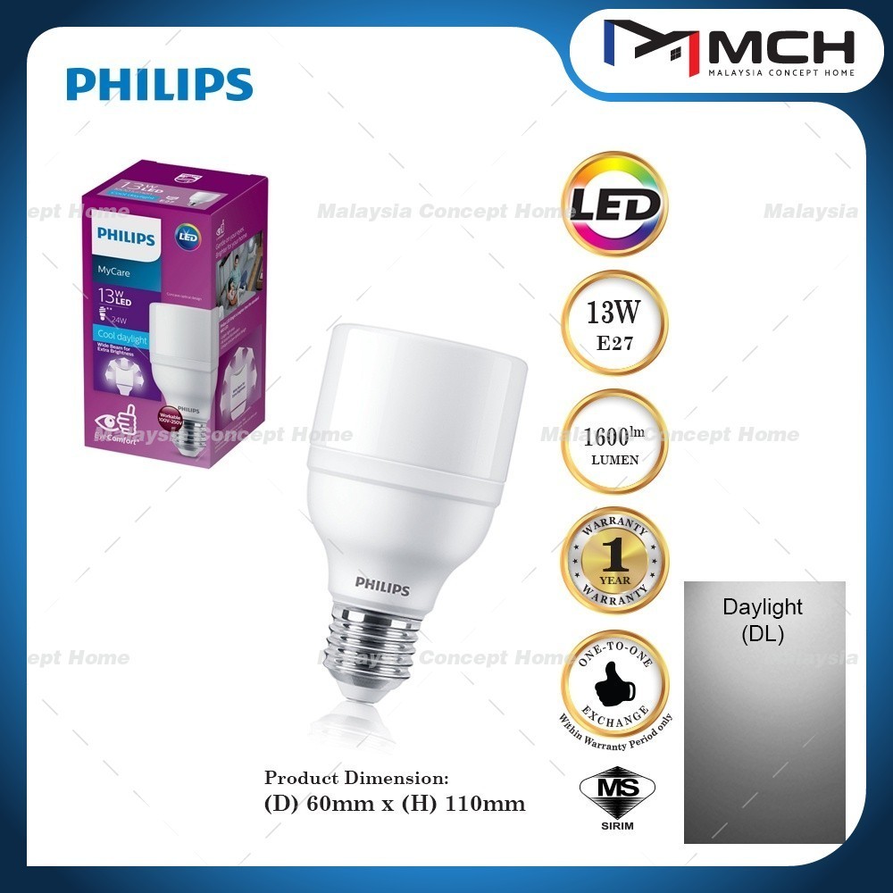 [PHILIPS] BRIGHT BOOST BULB LED 13W / 15W / 17W HIGH LUMEN DAYLIGHT / WARMWHITE | Shopee Malaysia