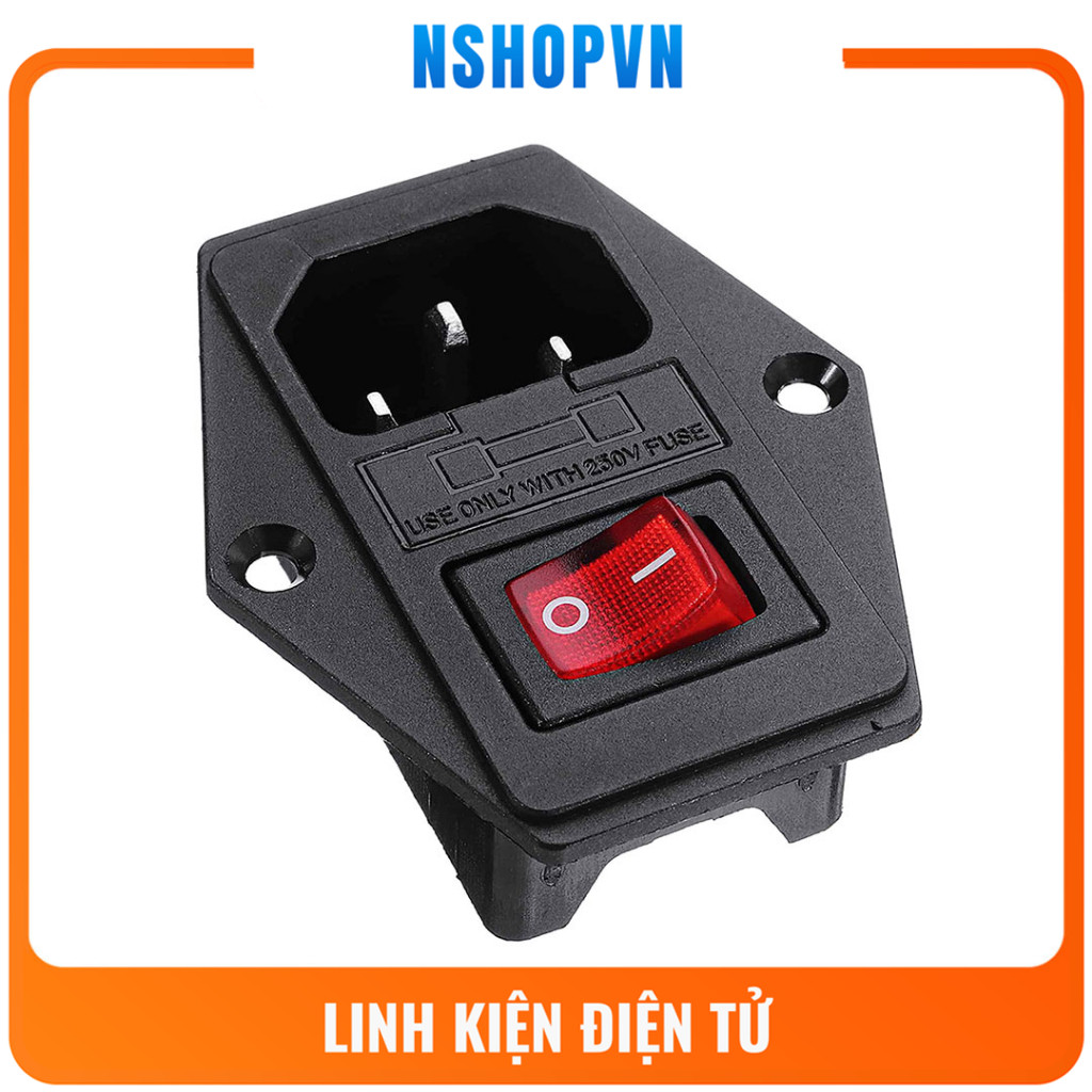 Ac-01a 250V-10A power cord socket with integrated switch | Shopee Malaysia