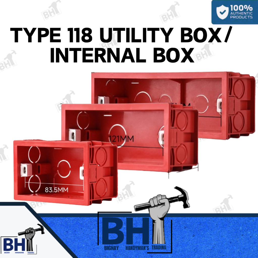 BHT II Type 118 Red Orange Internal Box For Standard Switch Socket ...