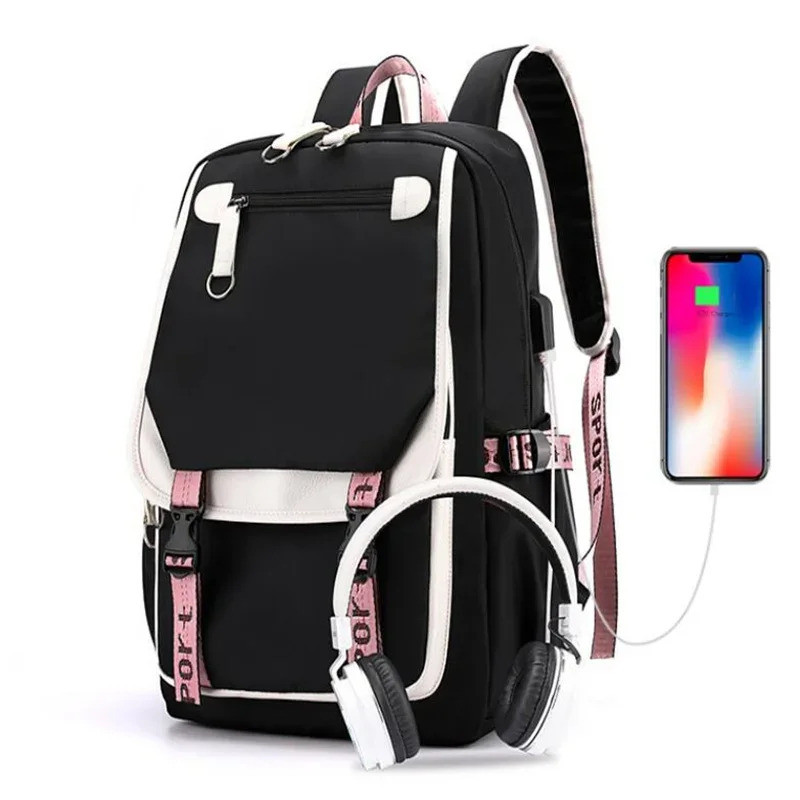Demon Slayer Kanroji Mitsuri Backpacks Teenarges Schoolbag Anime USB ...