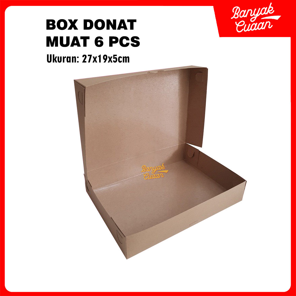 Plain Kraft Donut Box 6-pack Donut Box | Chocolate Bread Box Cake ...