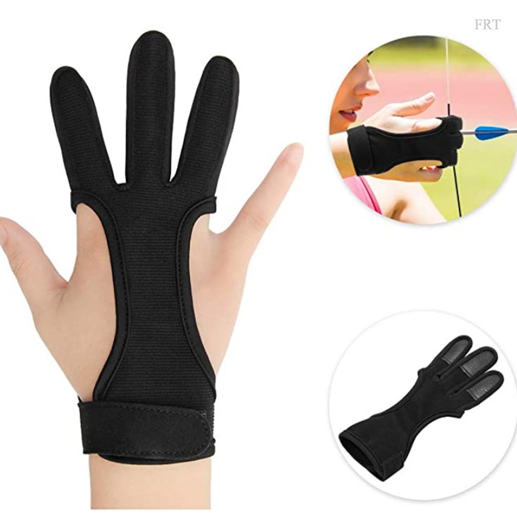 FRT 1pc Bow and Arrow Three-finger Gloves Deerskin Finger Guard ...