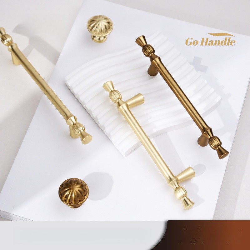 Modern Simple French Kitchen Cabinet Door Handle Gold Drawer Knob And ...