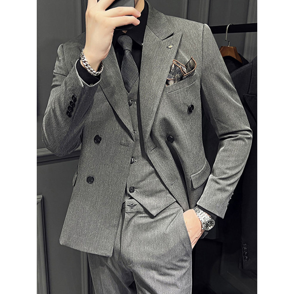 Italian Style Barge Collar Suit Men Spring Slim-fit Ruffian Handsome ...