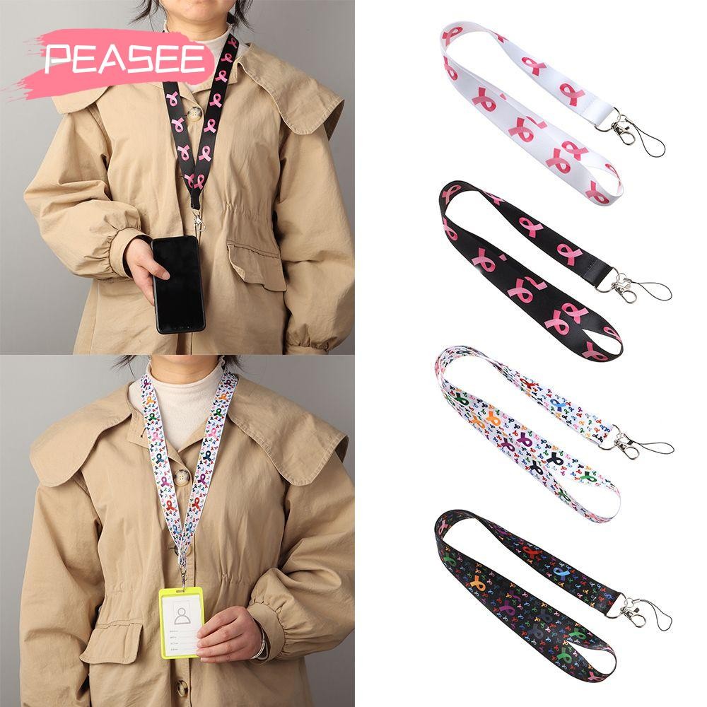 [PEASEE] Lanyard Breast Cancer Ribbon NHS ID Card Hang Rope | Shopee ...