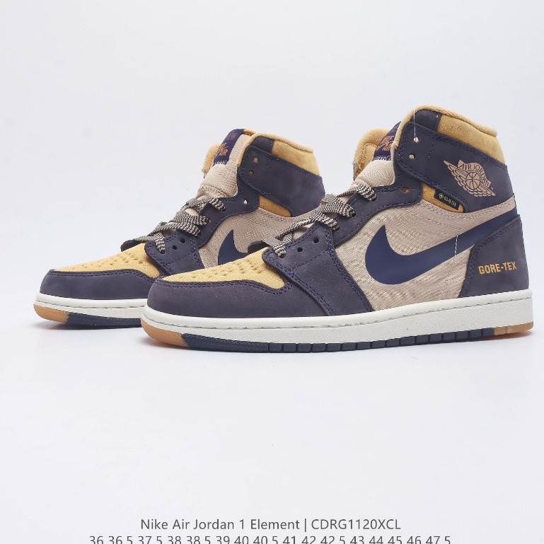 2024 100% Original Nike Air Jordan 1 elemen kasut Sneaker potong tinggi ...