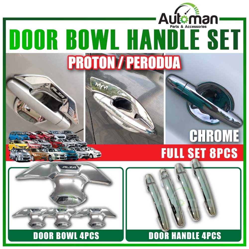 Door Handle Bowl Cover Chrome Protector Accessories Perodua Ativa Aruz ...