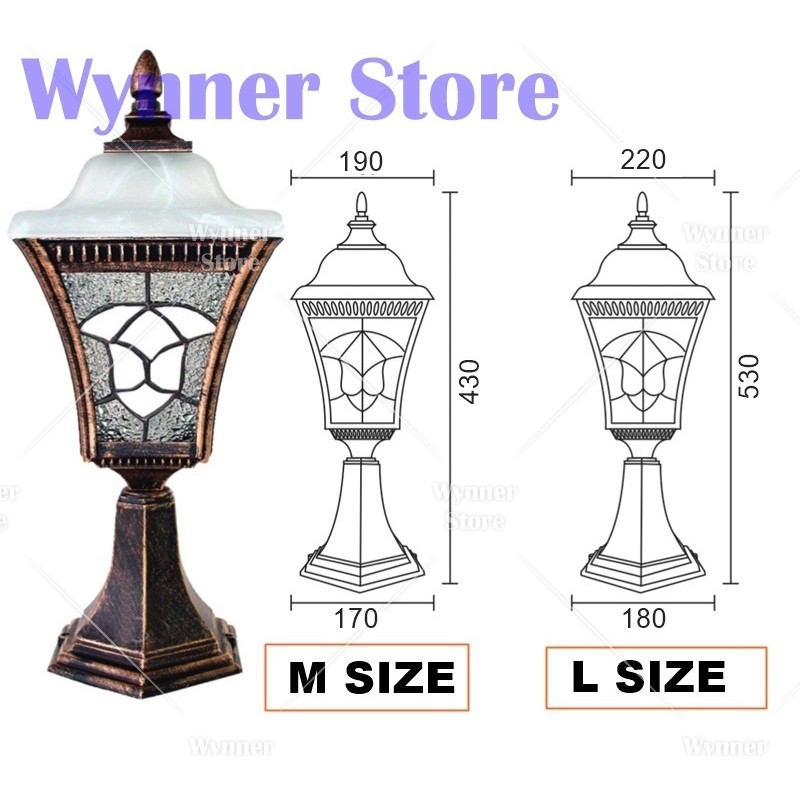 Designer Light [M Size L Size] Pillar Light Antique Lamp Outdoor Gate ...