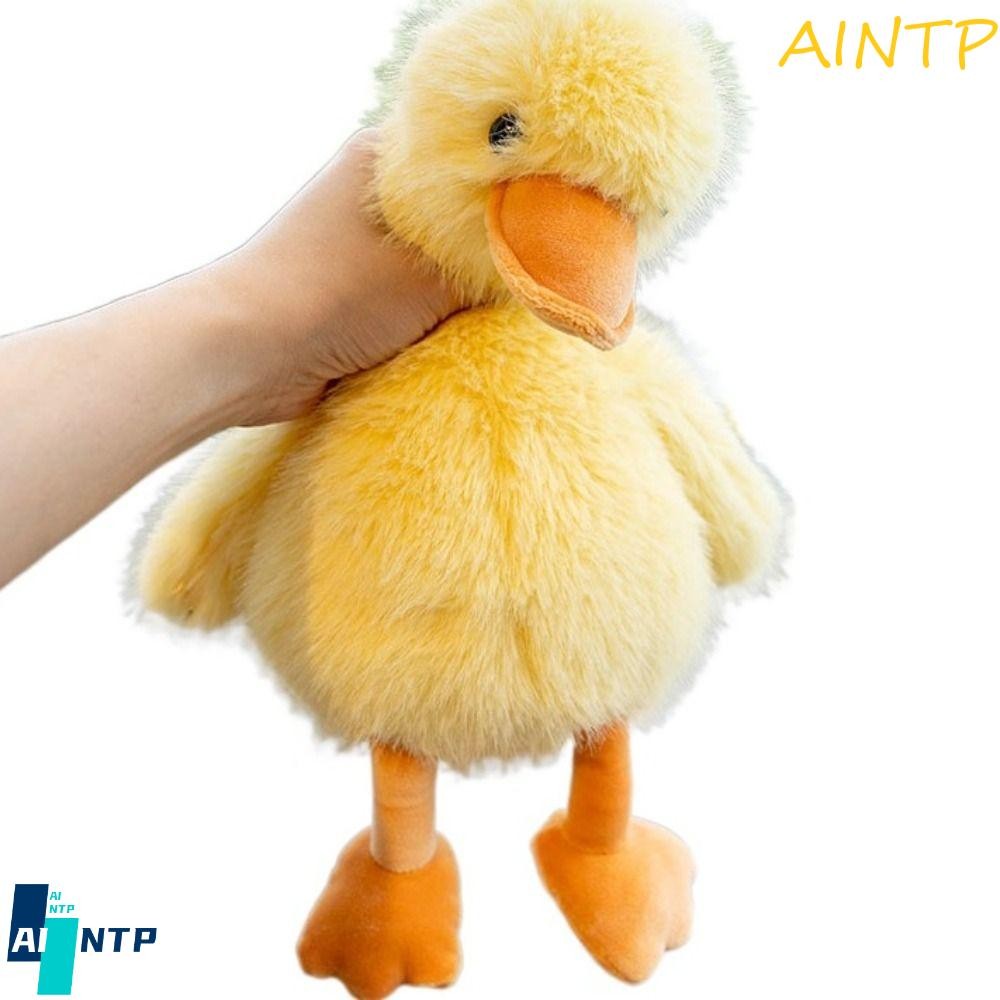 AINTP Long Hair Duck Plushies, Stuffed Animals Lifelike Goose Yellow ...