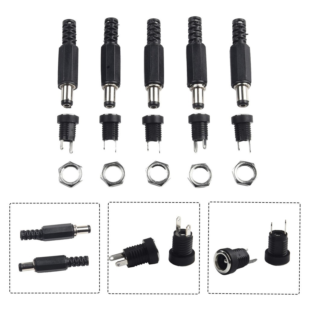 [Super] 5 Pair DC 12V Male Female Socket Panel Mount Barrel Jack Plug ...