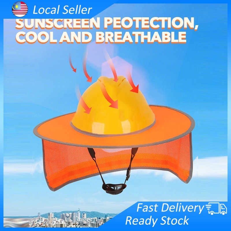 Construction Worker Reflective Hard Hat Neck Shield Helmet Sun Shade ...