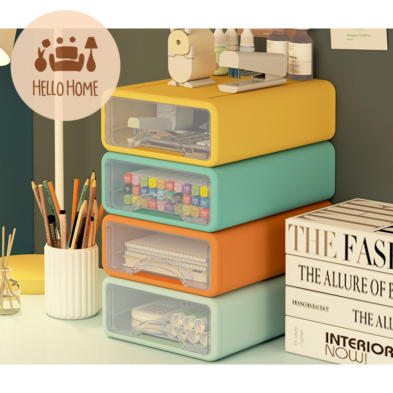 Nordic Stackable Desktop Drawer Storage Box On Table Multi Layer Large ...
