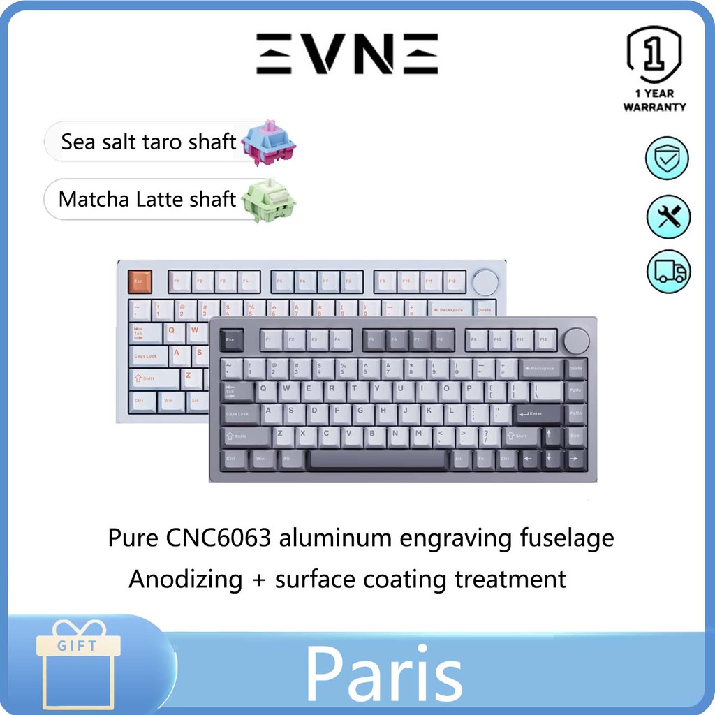 EVN Paris pure CNC6063 aluminum fine carved aluminum Tut keyboard three ...