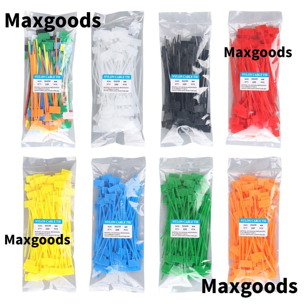 MAX 100pcs Cable Tag Plastic Label Markers Self-locking Zip Ties Mesh ...