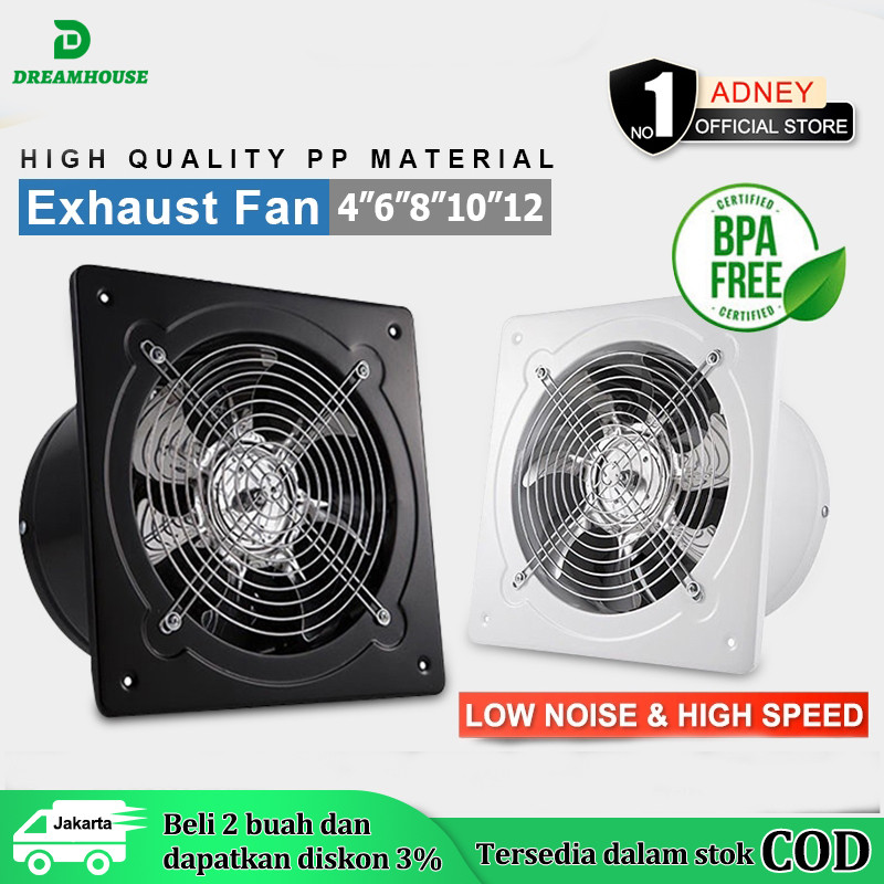 6 Inch Wall Exhaust Fan Wall Ventilation Exhaust Fan / Booster Fan ...