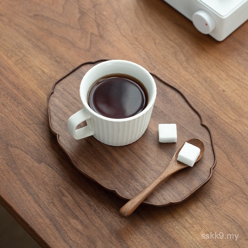 Bunga roda kreatif retro dulang kayu pinggan teh isi rumah piring makan ...