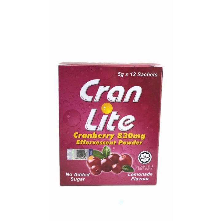 WINWA CRAN - LITE CRANBERRY 830MG EFFERVESCENT POWDER 5GX12'S (EXP:07/ ...
