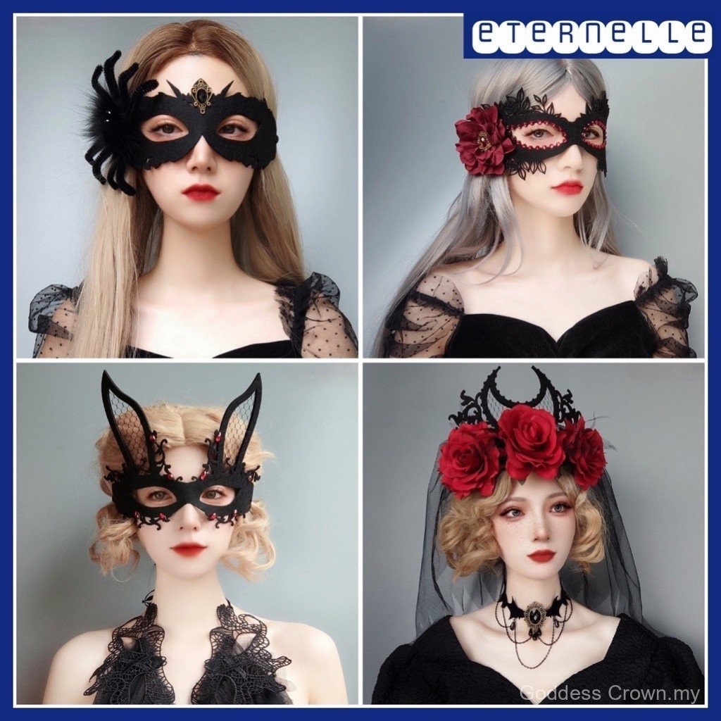 Halloween Masquerade Queen Witch Party Death Half-Face Princess Sexy ...