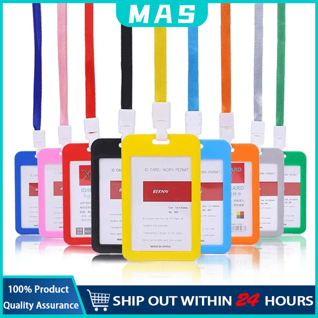 MAS Work Card Holders with Lanyard Waterproof Business ID Badge Lanyard ...