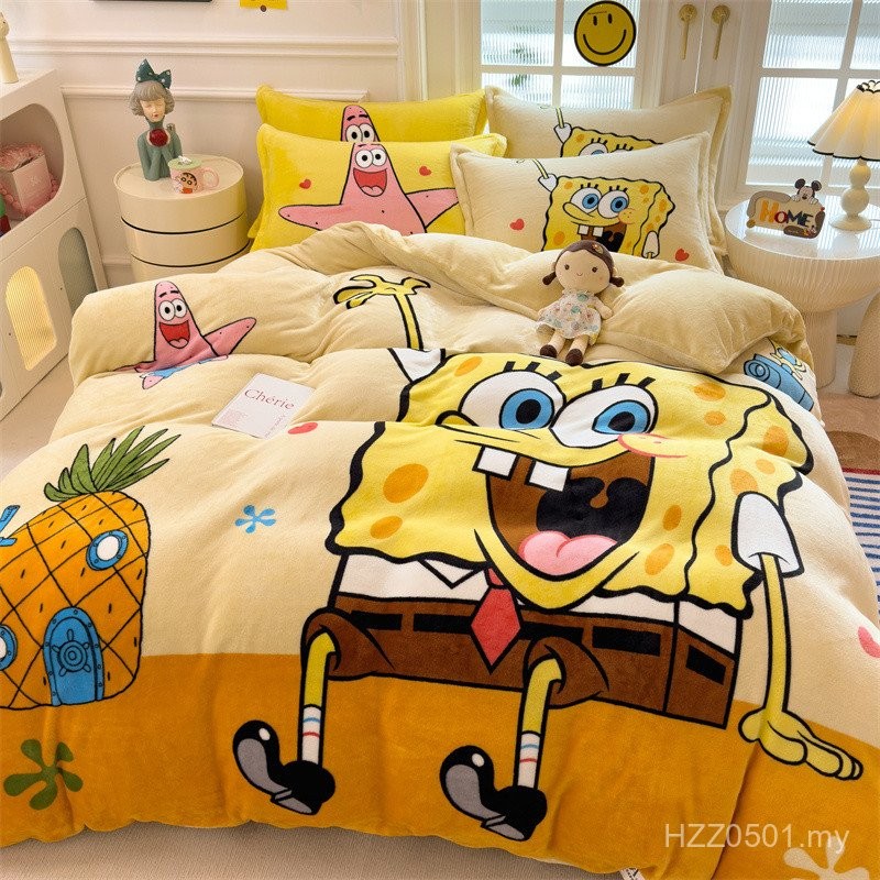 Gaya kartun SpongeBob SquarePants kelas musim sejuk Milk Velvet Pelajar ...