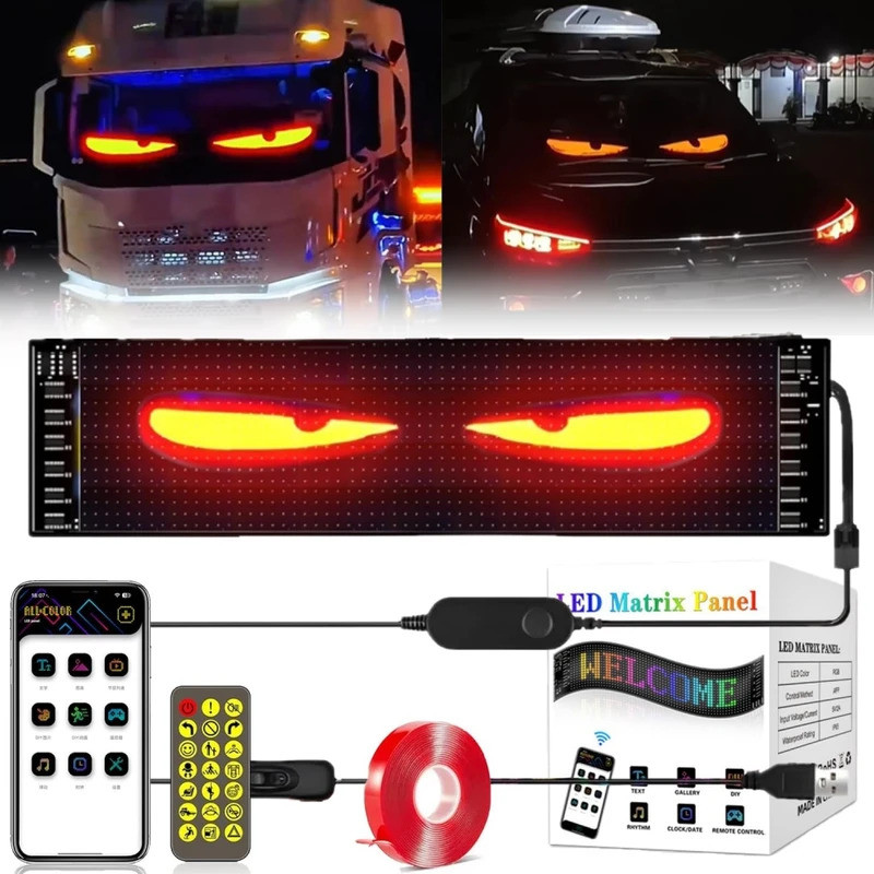 Animated Devil Eyes Light Glowing Car Eyes Programmable Flexible LED ...