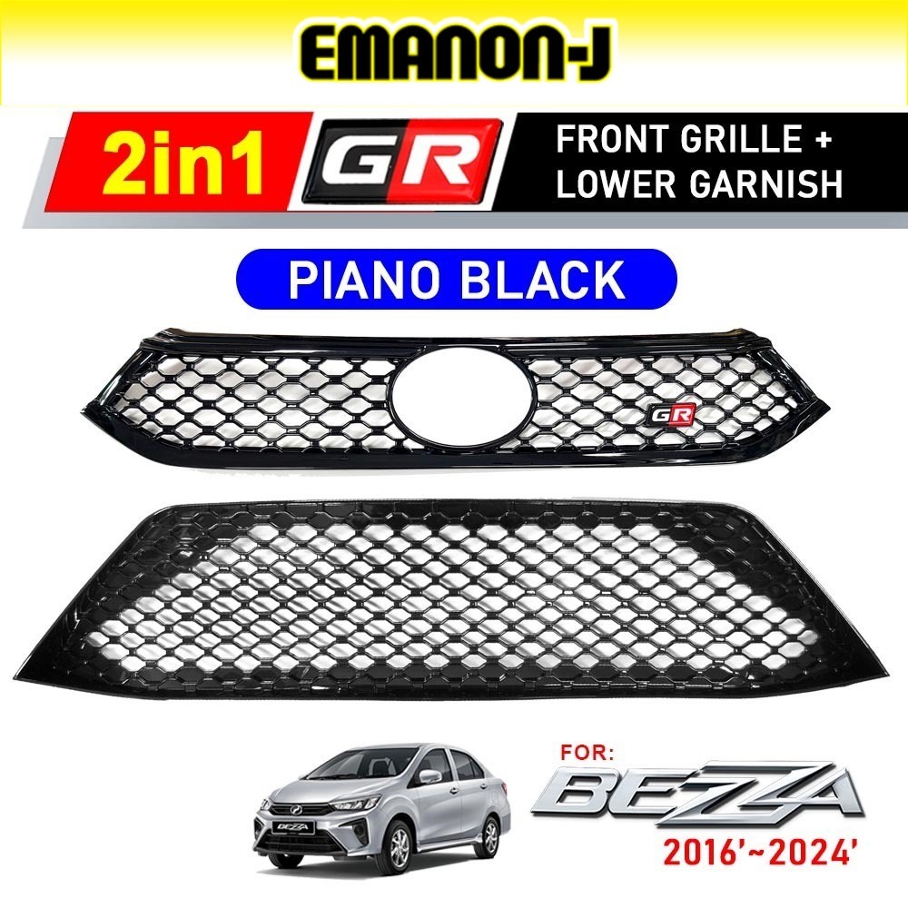 Perodua Bezza Facelift 2020 - 2024 B300 GR Honeycomb Grille Glossy ...