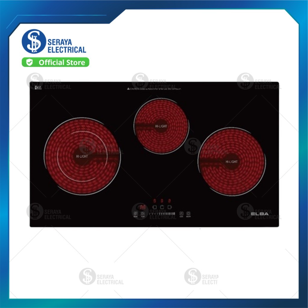 Elba 3 Cooking Zones Built In Ceramic Cooker ECHQ7033STBK | Shopee Malaysia
