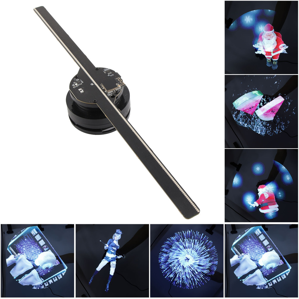 Fun~ 3D Hologram Fan 224 LED Light Beads High Resolution 3D Advertising ...